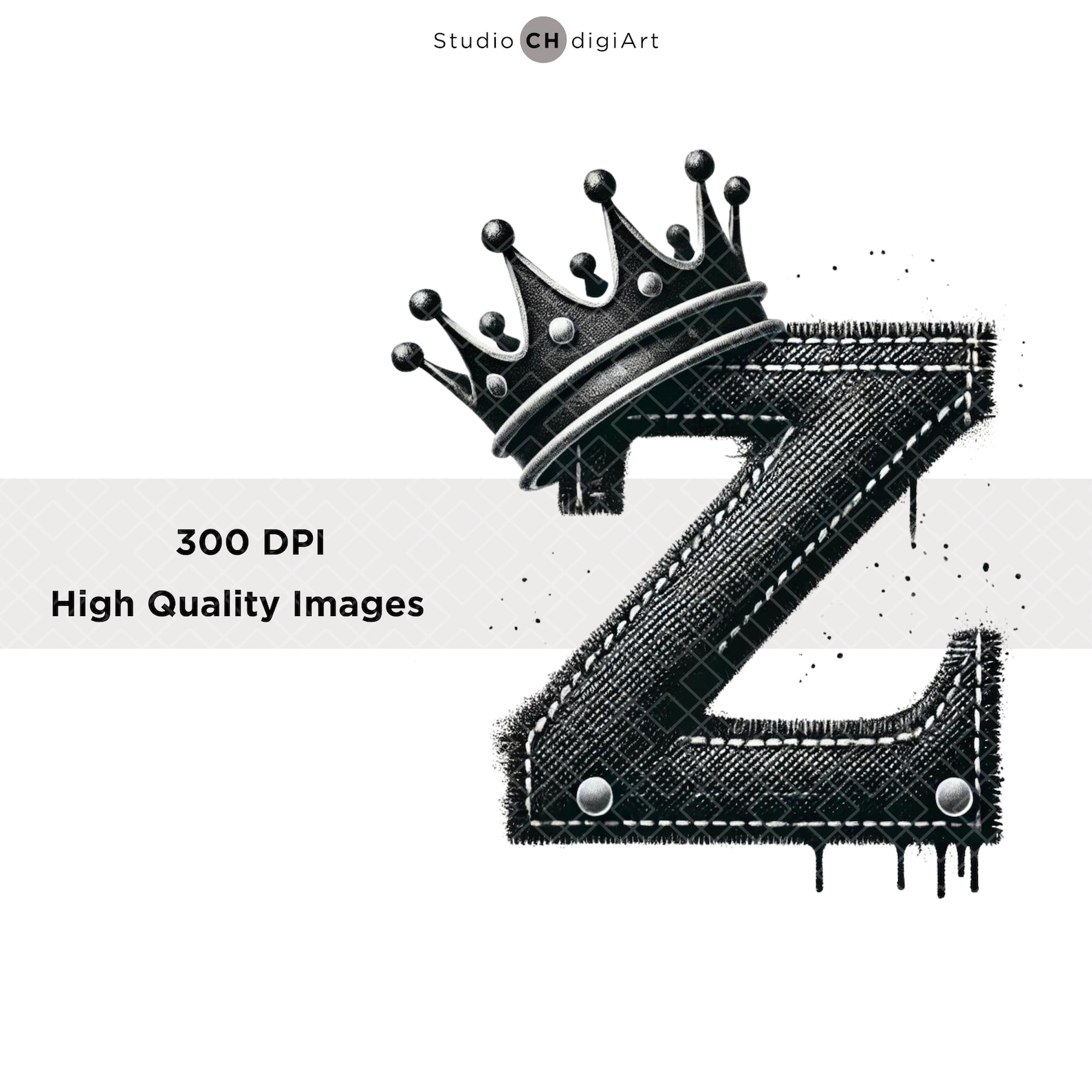 Black Crown Alphabet Letters & Numbers, Black Leather Alphabet, 3D ...