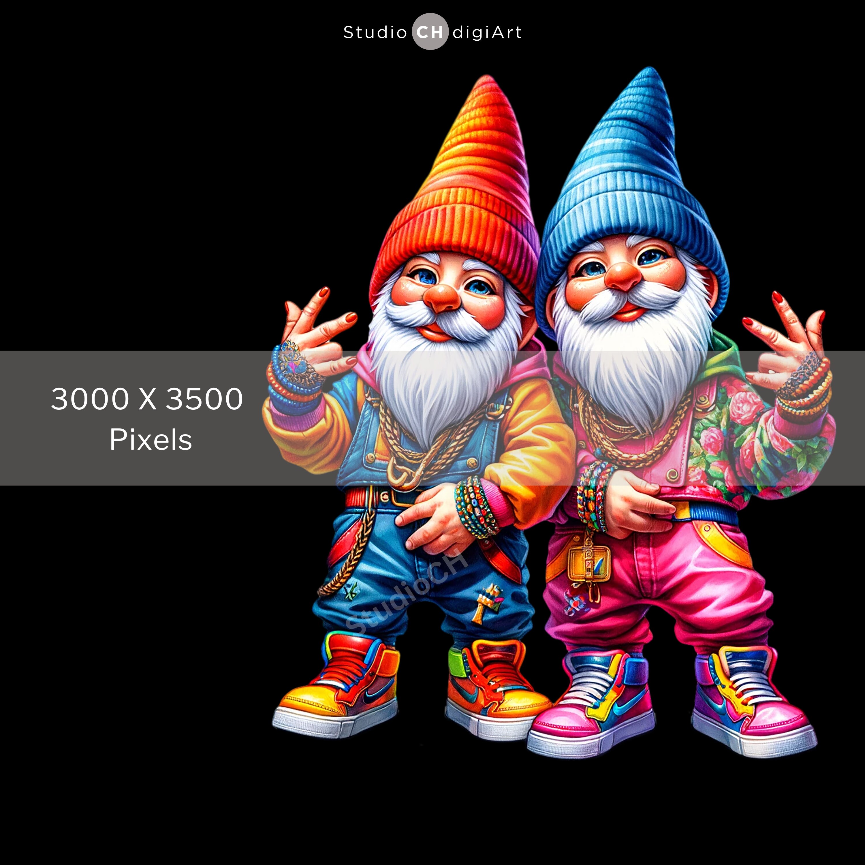 Hip Hop Gnomes Clipart, 24 PNG High Quality, Digital Download, Hip Hop ...