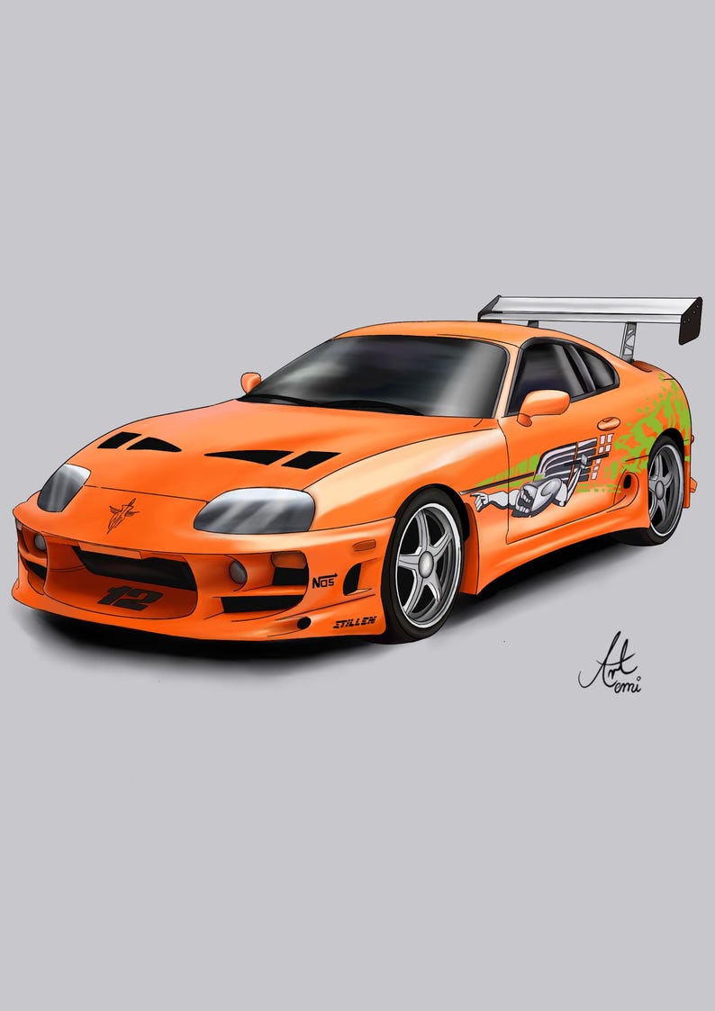 Toyota Supra, Downloadable Illustration, PNG, 3508 X 4960px (A3) - Etsy