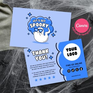 Editable Spooky Halloween Thank You Card for Business, Printable ...