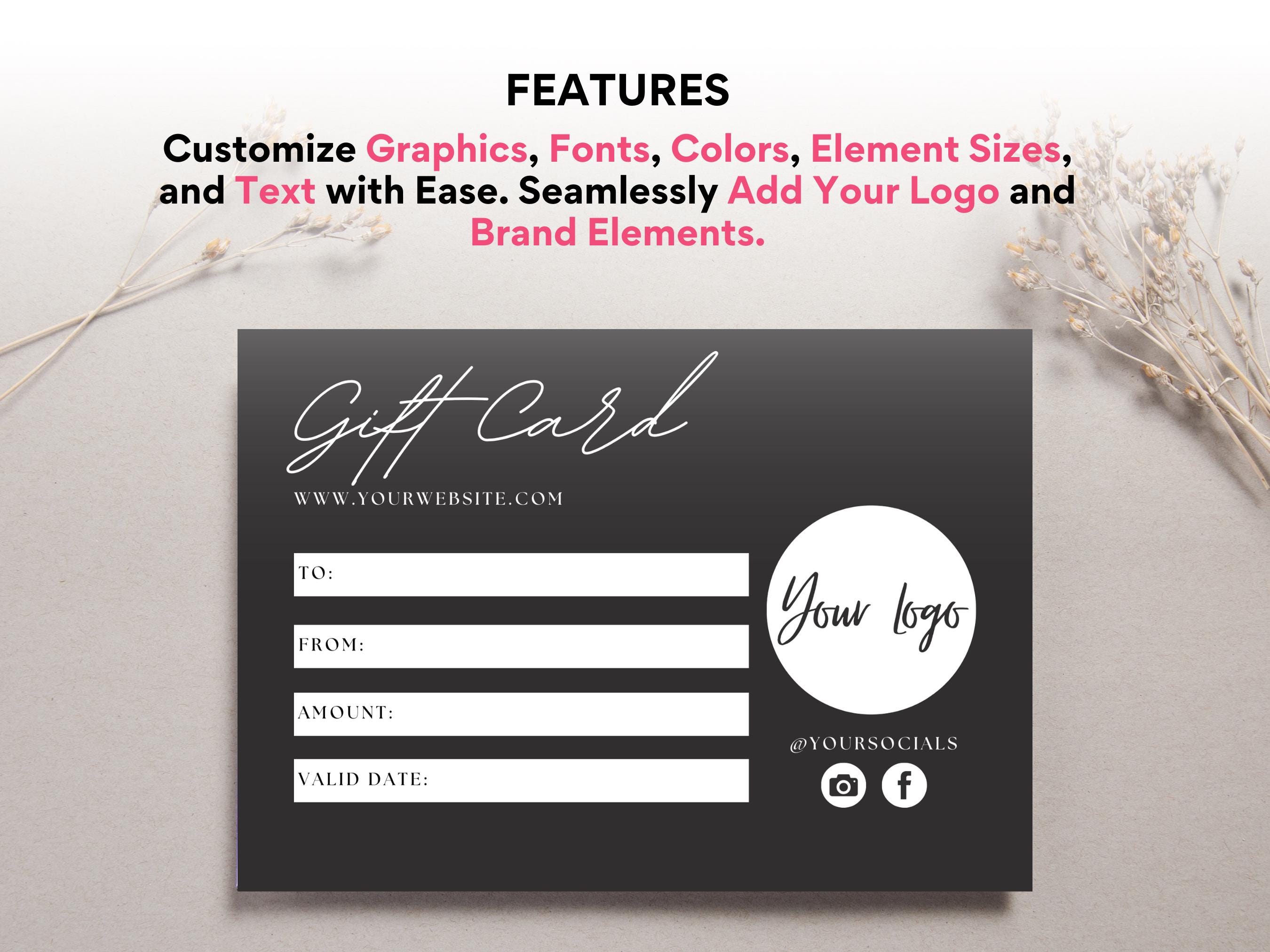 Printable Gift Voucher Template, Gift Certificate With Logo for Small ...