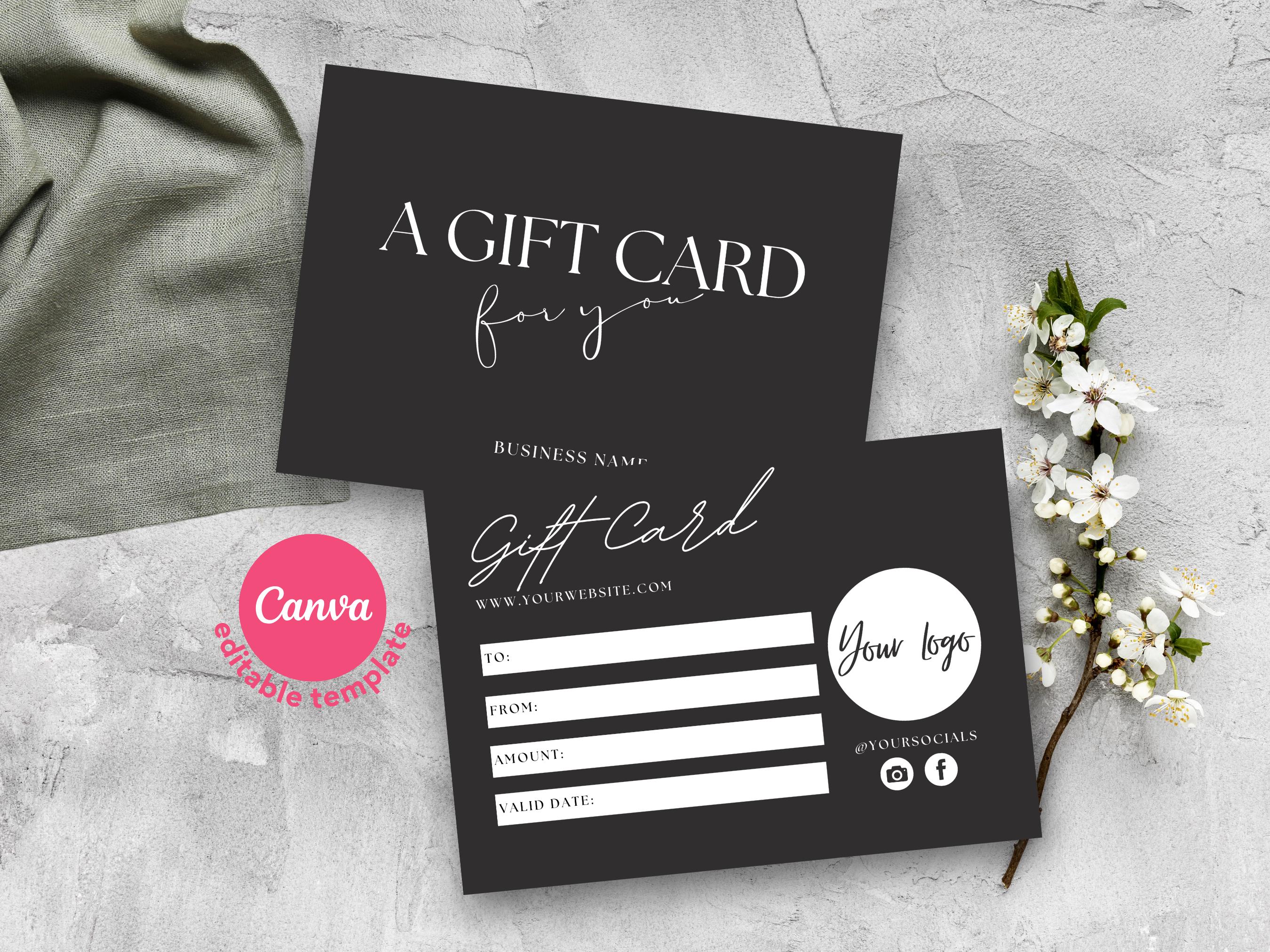 Printable Gift Voucher Template, Gift Certificate With Logo for Small ...