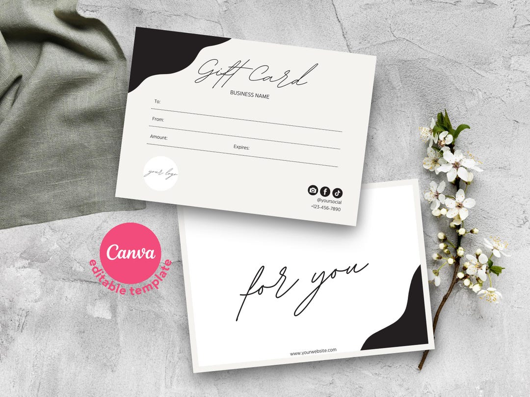 Editable Simple Gift Certificate Template | Minimalist Printable Gift ...