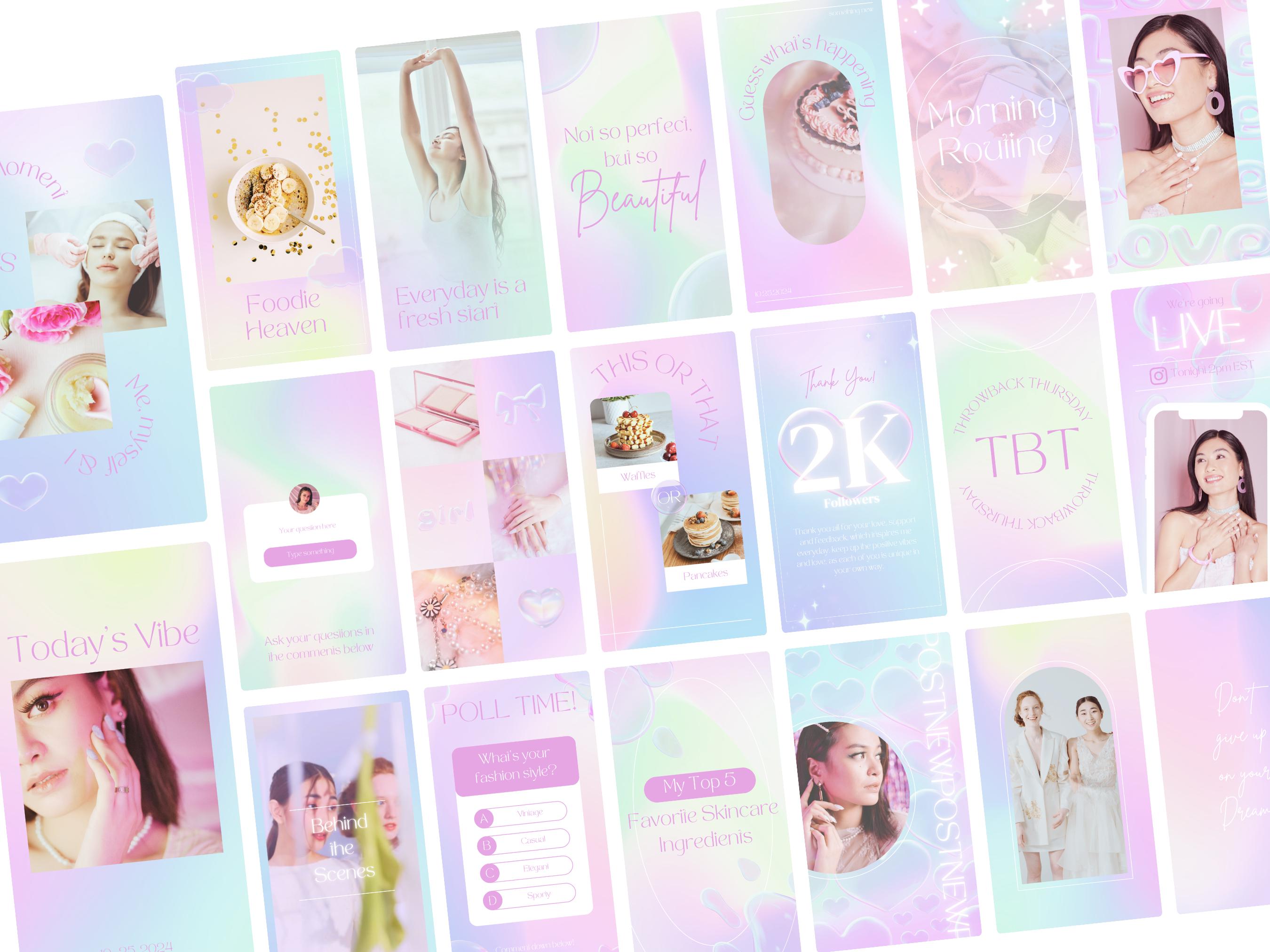 Y2k Colorful Cute Instagram Story Reel Templates for Social Media ...