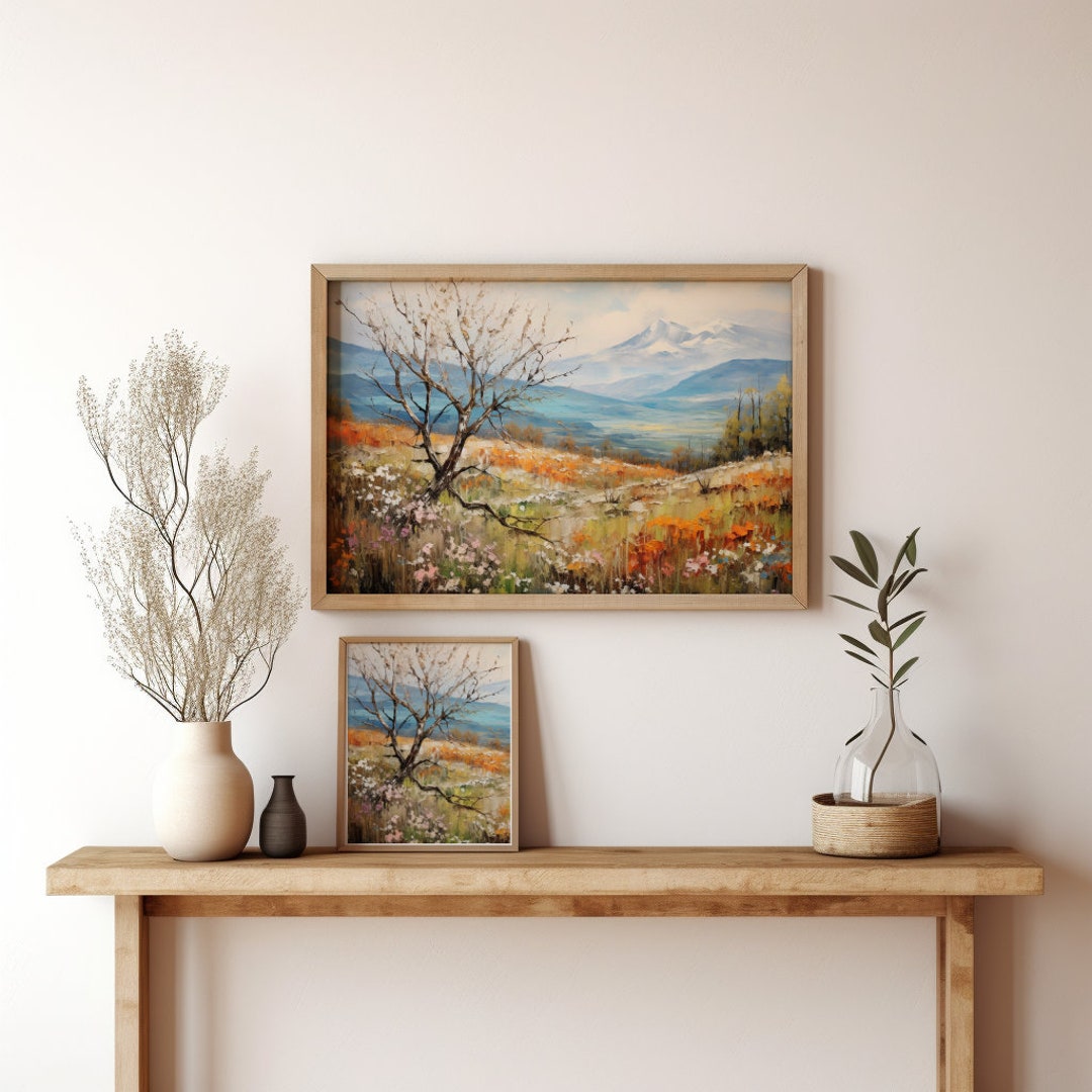 Tree Focus Artworkcoloured Depth Mountainsprintable Artwork - Etsy