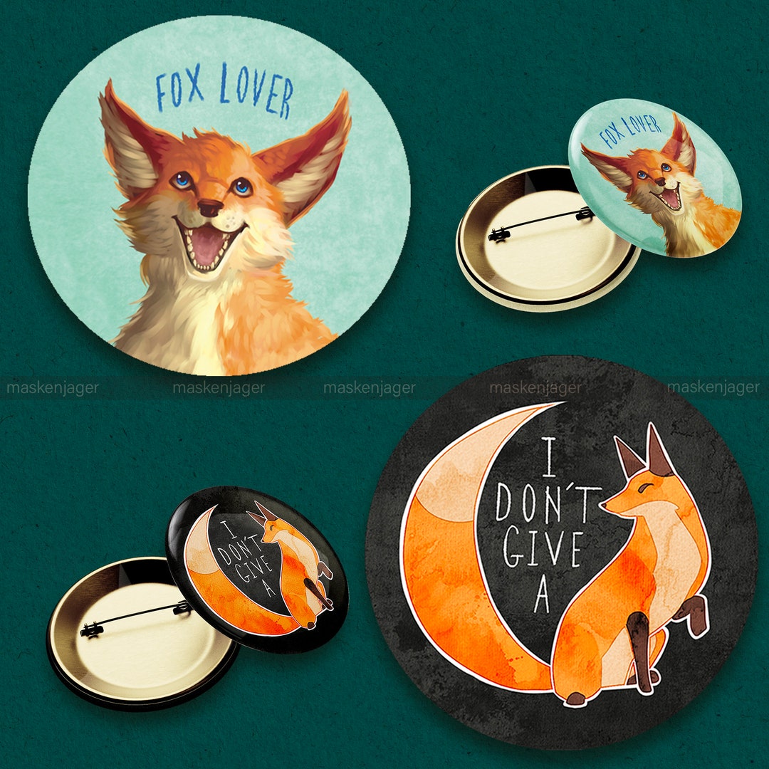 Badge: Fox Lover & I Don't Give a F- | Cute Animal Pin, Fox, Gift Idea ...