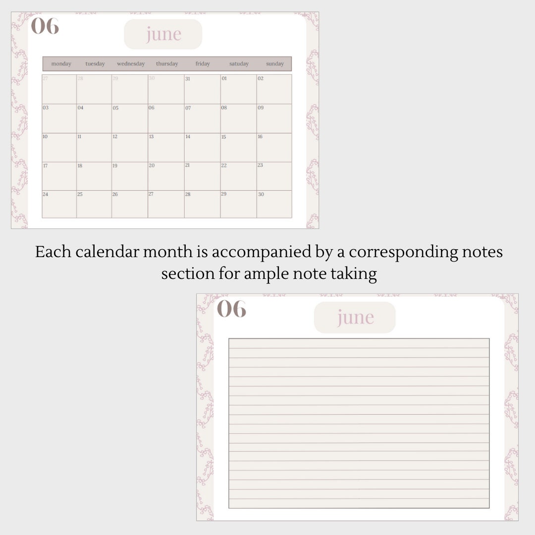 2024 Calendar, Desk Calendar, Printable Calendar, Editable Calendar - Etsy