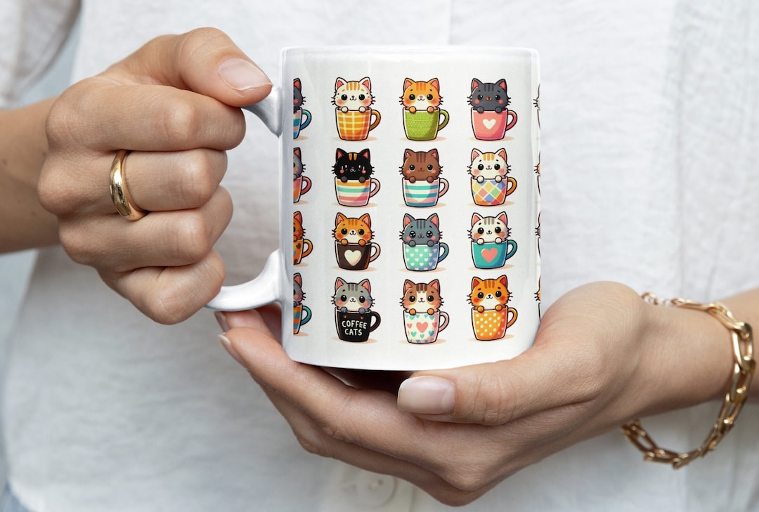 Cute Cup Cats, Easy Gift, Hip Design, Caffeine, Coffee, Morning Brew ...
