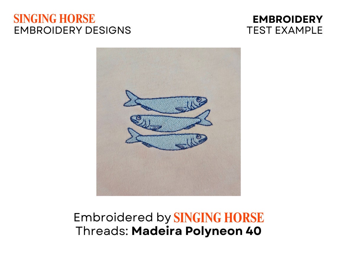 Sardine Fish Embroidery Design: Anchovy Machine Embroidery File ...