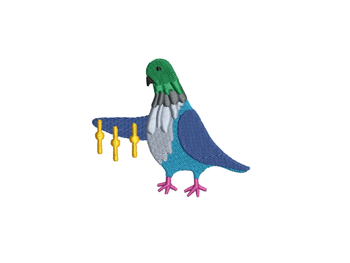 Pigeon Machine Embroidery Design - 3 Sizes - Bird Hustling by Selling ...