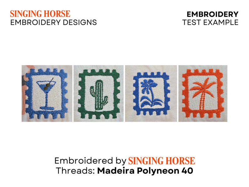 Postage Stamps Embroidery Design - 2 Sizes - Cool Travel Postage Stamp ...