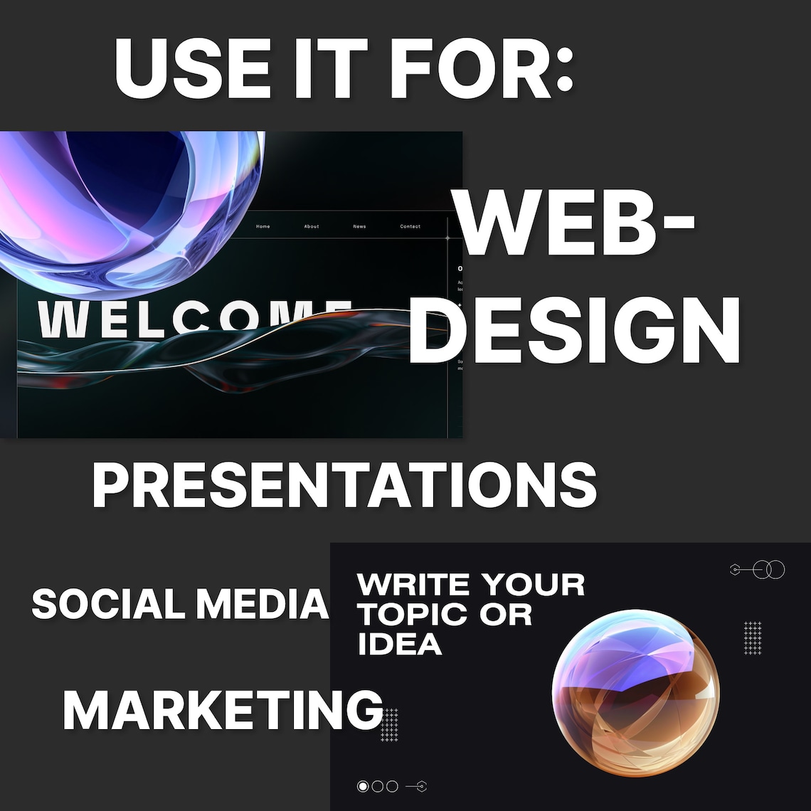 3D PNG Design Elements, Colorful Shapes for Web Design Presentations ...