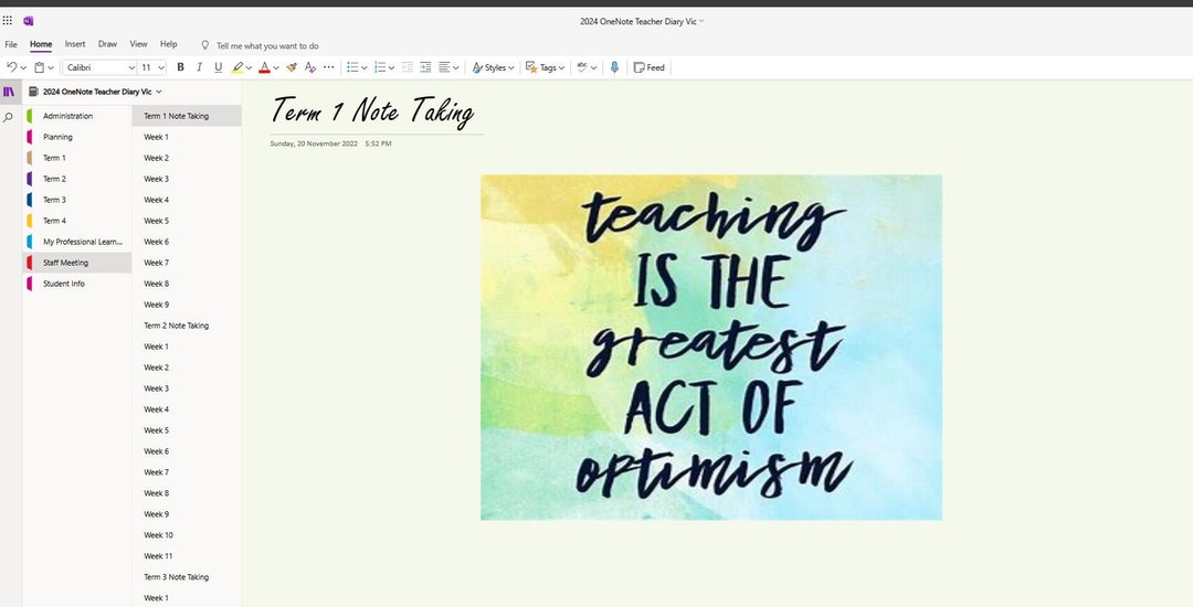 2024 Onenote Teacher Planner, Weekly Lesson Planner, Dated Teacher ...