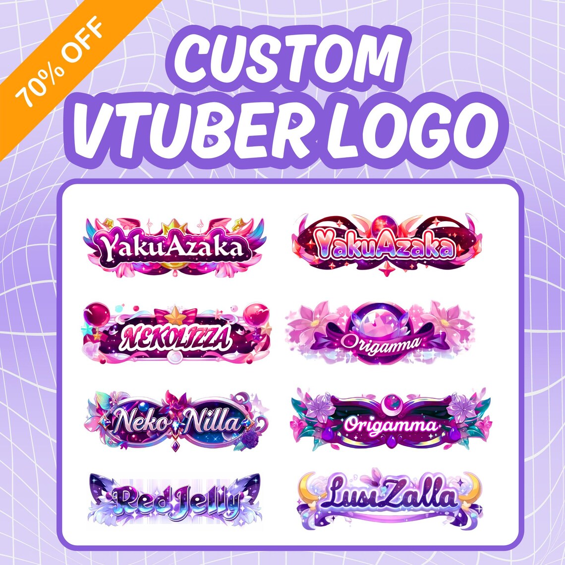 Custom Vtuber Logo Text Cute Vtuber Logo Chibi Vtuber Logo Kawaii Logo ...