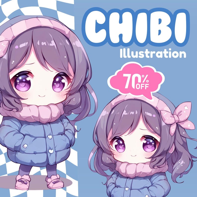 Custom Chibi Anime, Chibi Character, Cute Chibi Commission, Chibi ...