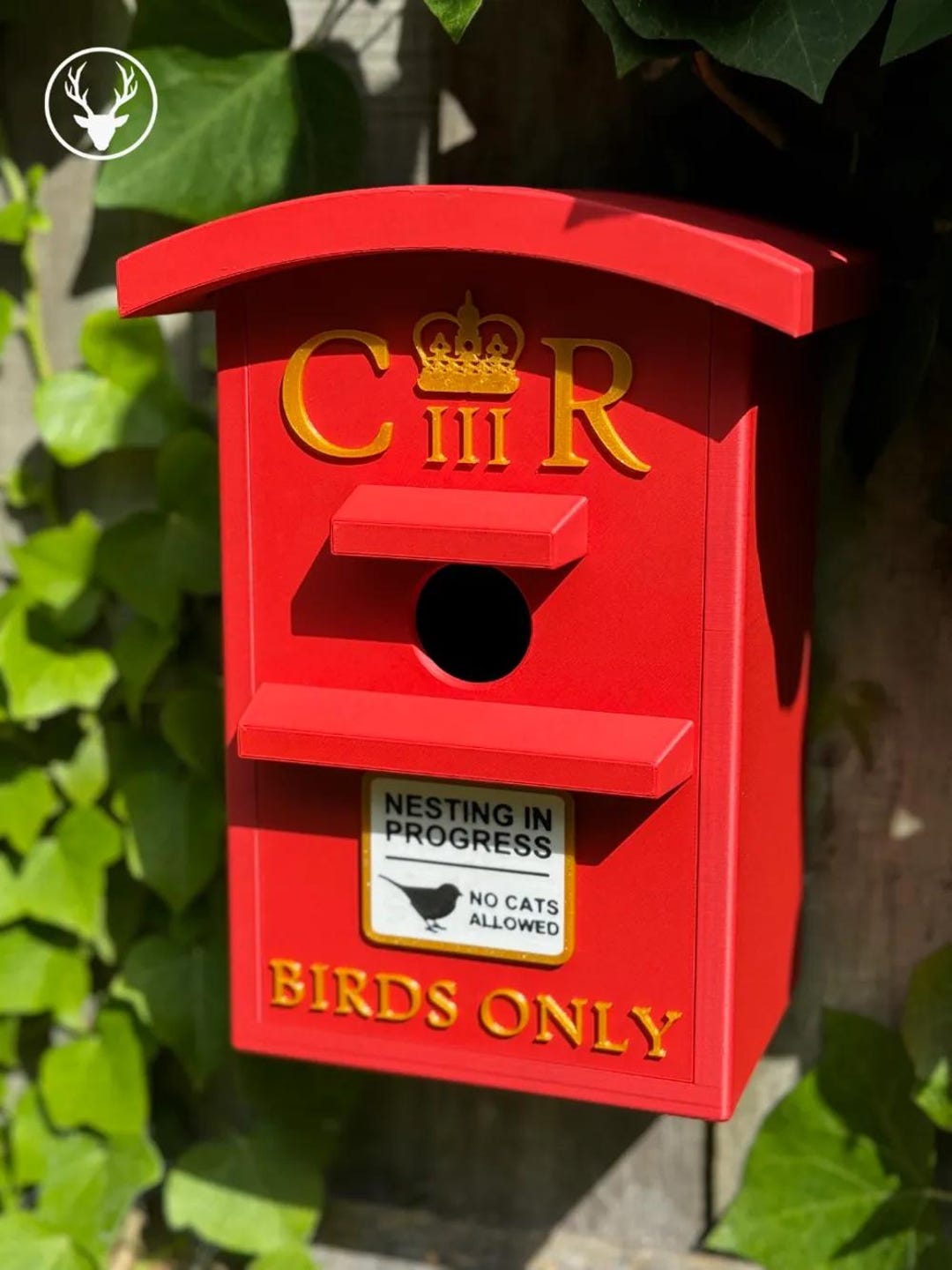 Royal Bird Box | Charming Red Birdhouse, Garden Decor - Etsy
