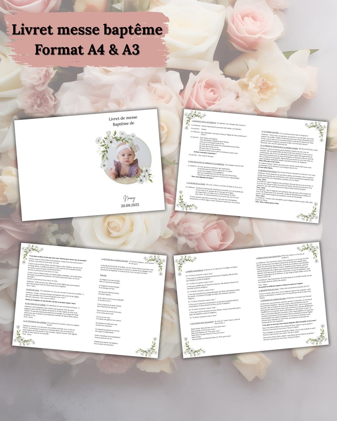 Baptism Mass Booklet - Mass Booklet - Baptism - Canva - Digital ...