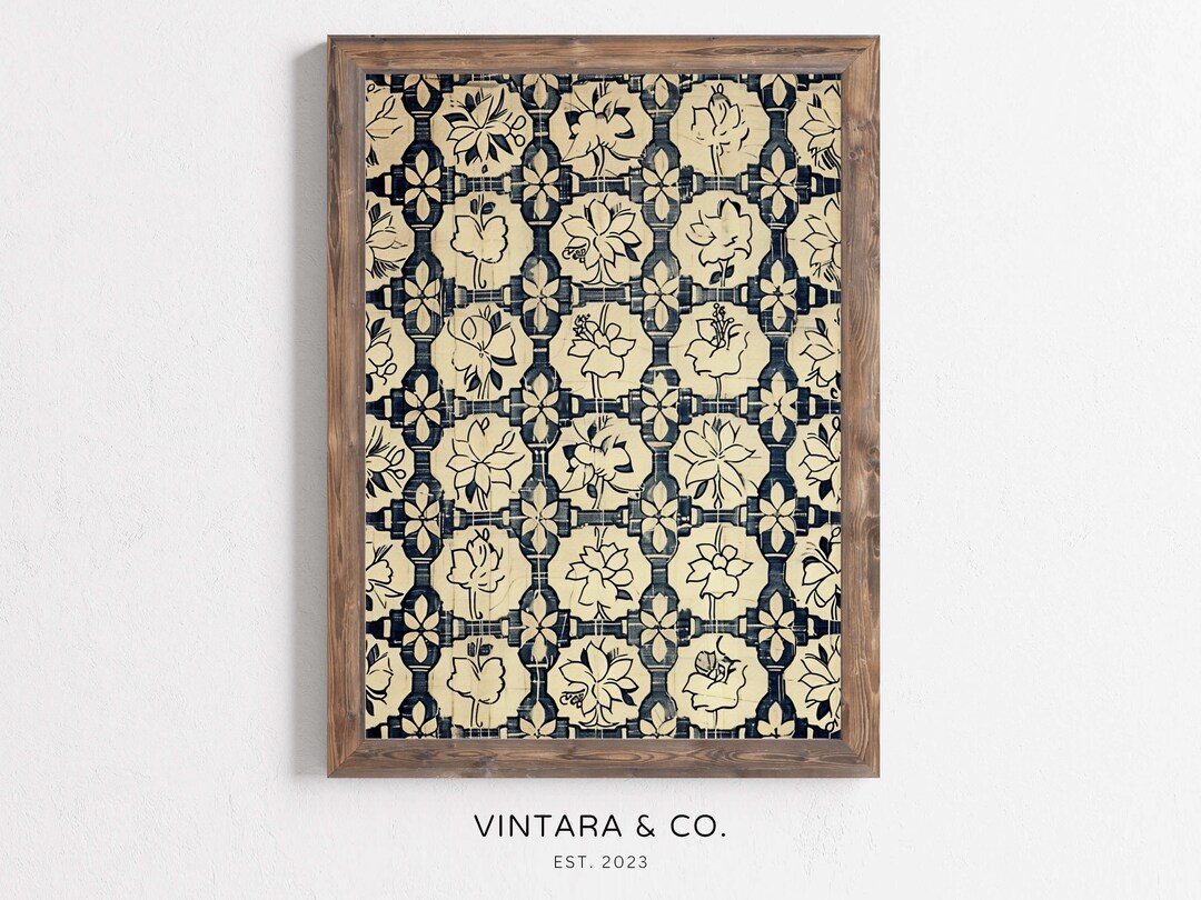 Vintage Floral Pattern PRINTABLE Art Classic Fabric Design Digital ...