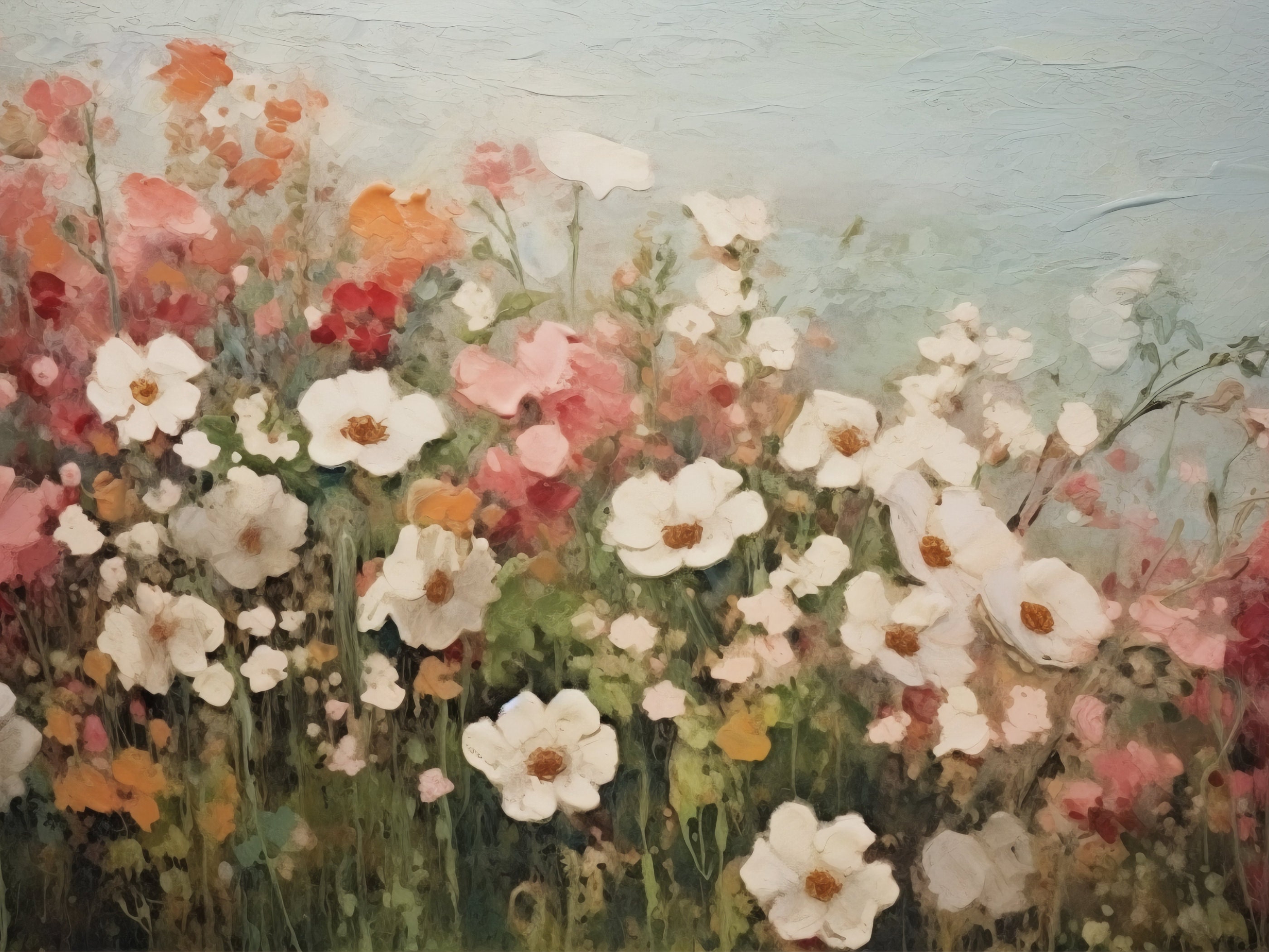 Impressionist Floral Garden PRINTABLE Art Botanical Home Decor Digital ...