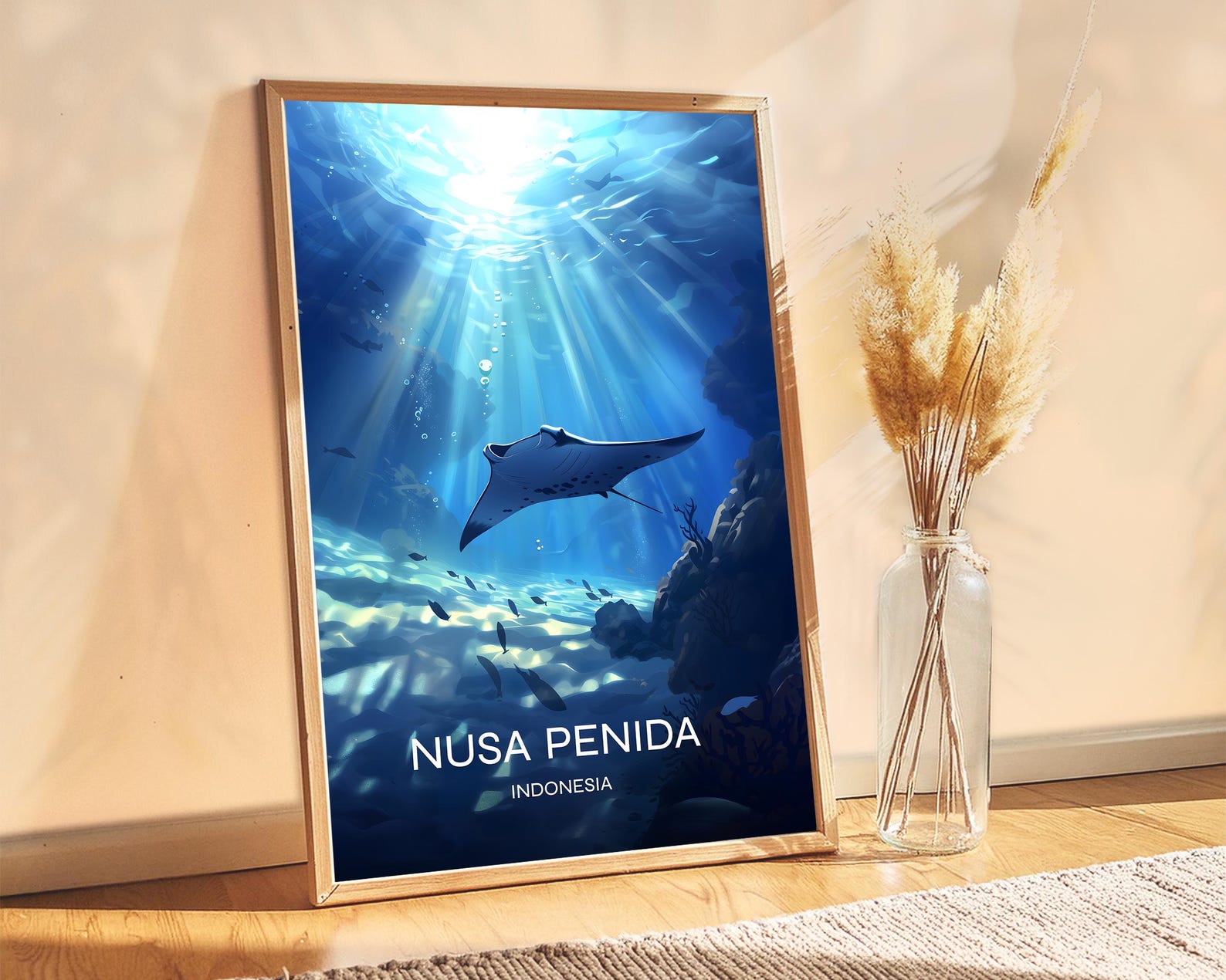 Nusa Penida Indonesia Poster | Exotic Travel Decor | Freediving Spot ...