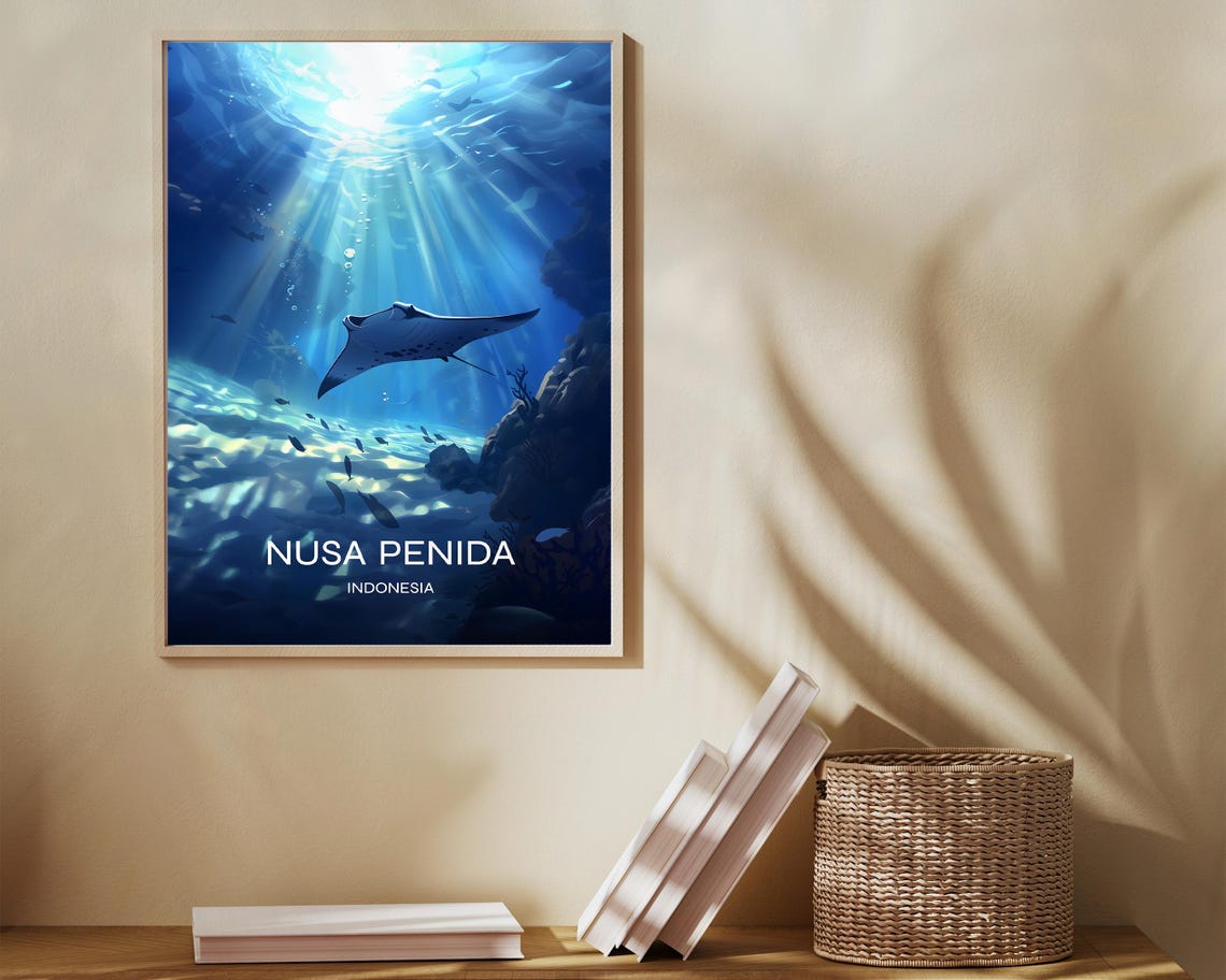 Nusa Penida Indonesia Poster | Exotic Travel Decor | Freediving Spot ...