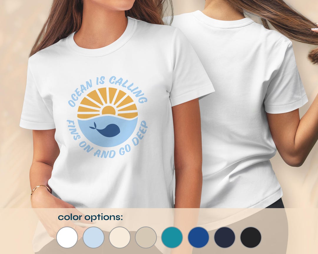 Ocean is Calling, Fins on and Go Deep T-shirt | Unisex Diving ...