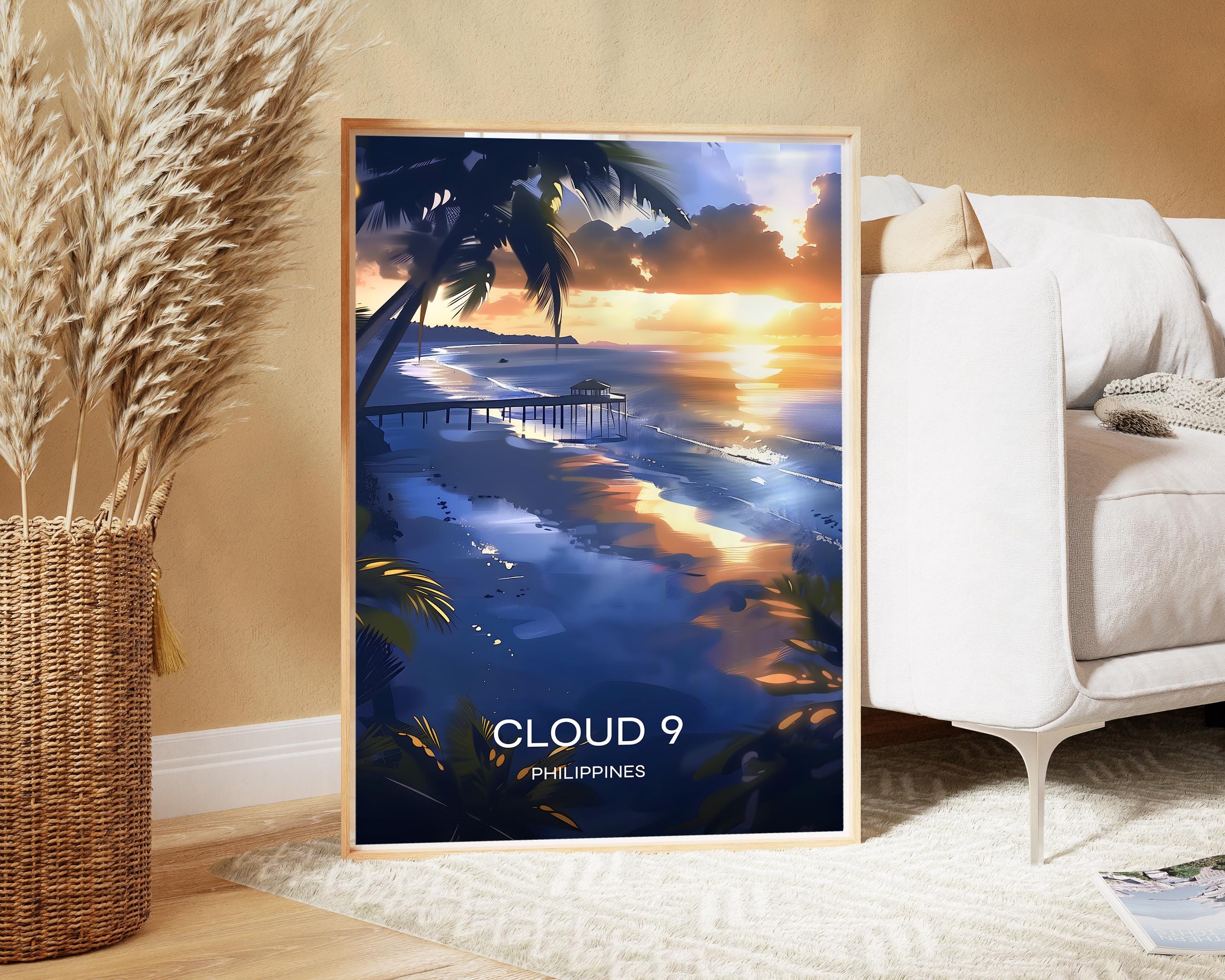 Cloud 9 Philippines Poster | Exotic Travel Decor | Surf Spot Ocean ...