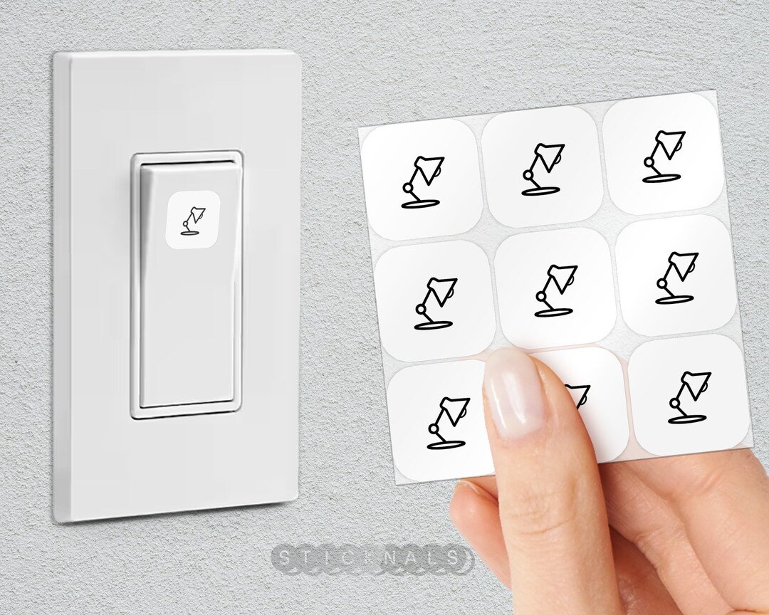 Table Lamp Label Set Light Switch Labels Home Decals Switch Decal ...