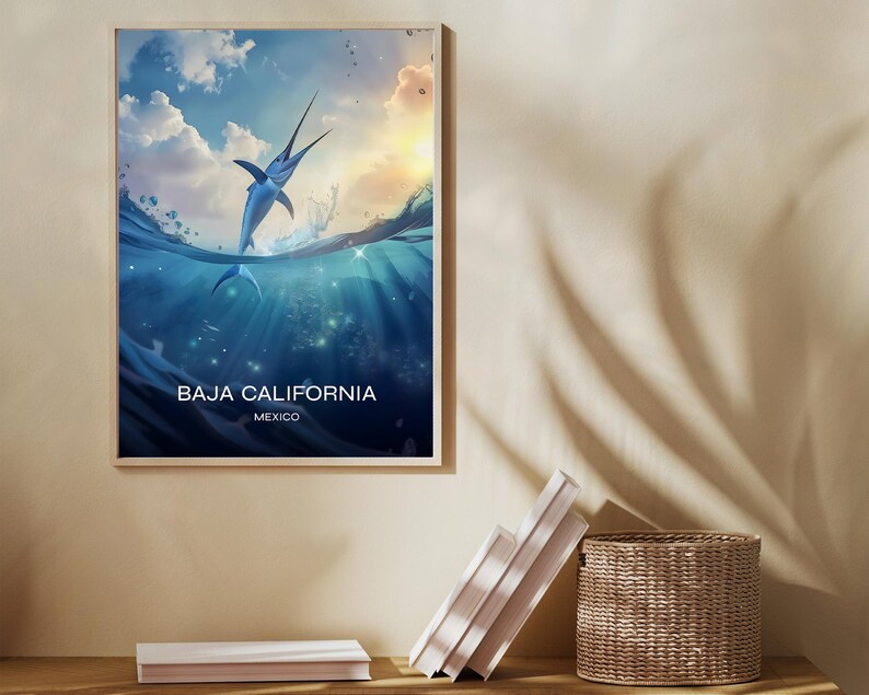Baja California Mexico Poster | Exotic Travel Decor | Freediving Spot ...