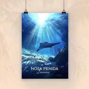 Nusa Penida Indonesia Poster | Exotic Travel Decor | Freediving Spot ...