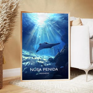 Nusa Penida Indonesia Poster | Exotic Travel Decor | Freediving Spot ...