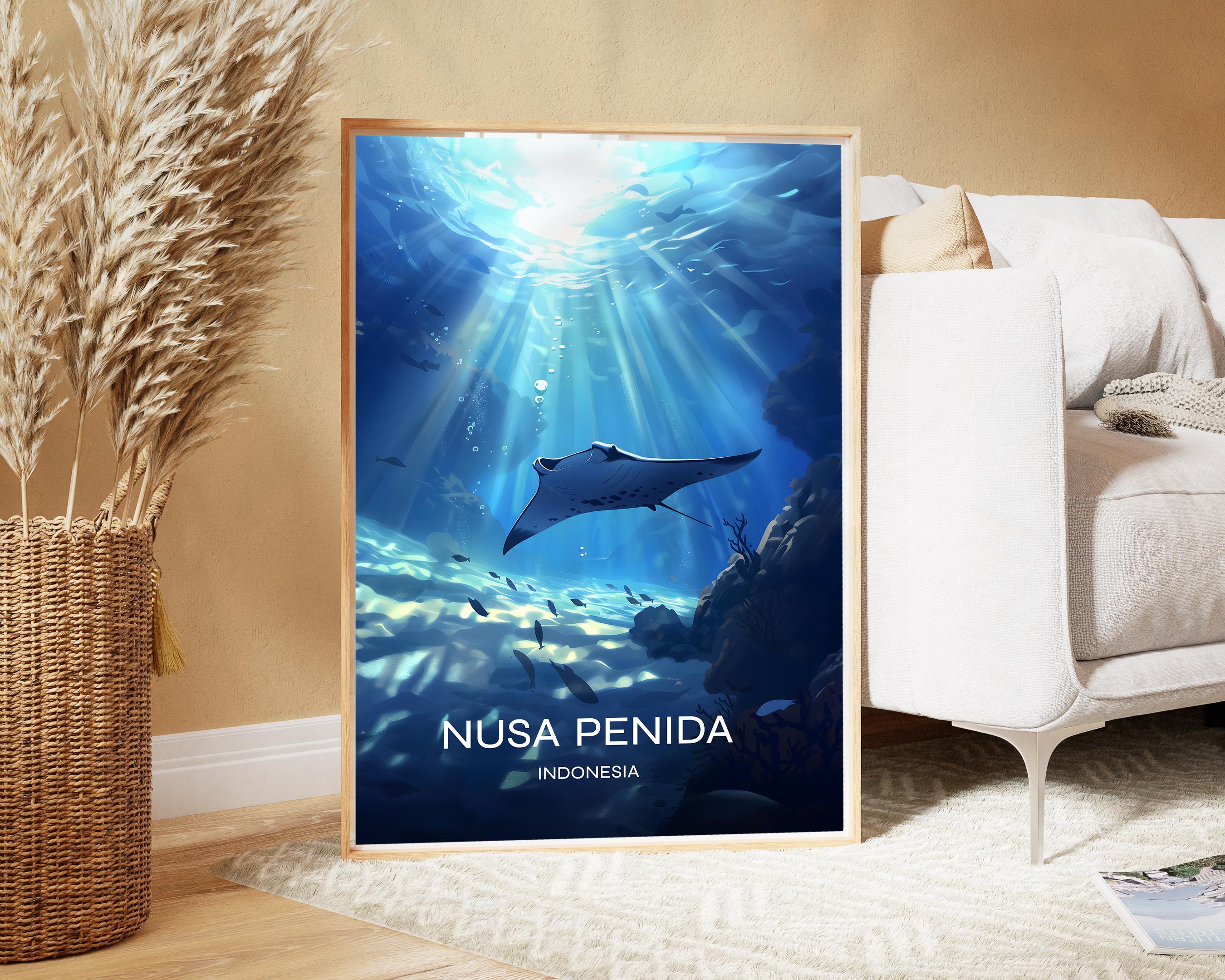 Nusa Penida Indonesia Poster | Exotic Travel Decor | Freediving Spot ...