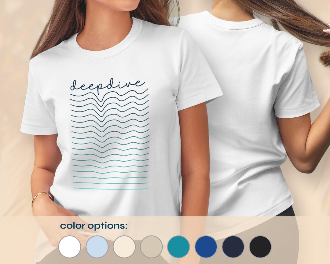 Deep Dive Waves Handwritten | Unisex Diving Enthusiast Tee ...