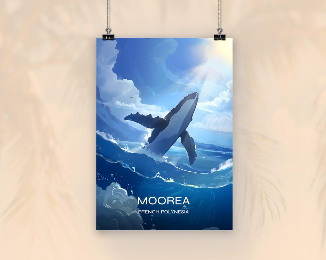 Moorea French Polynesia Poster | Exotic Travel Decor | Freediving Spot ...
