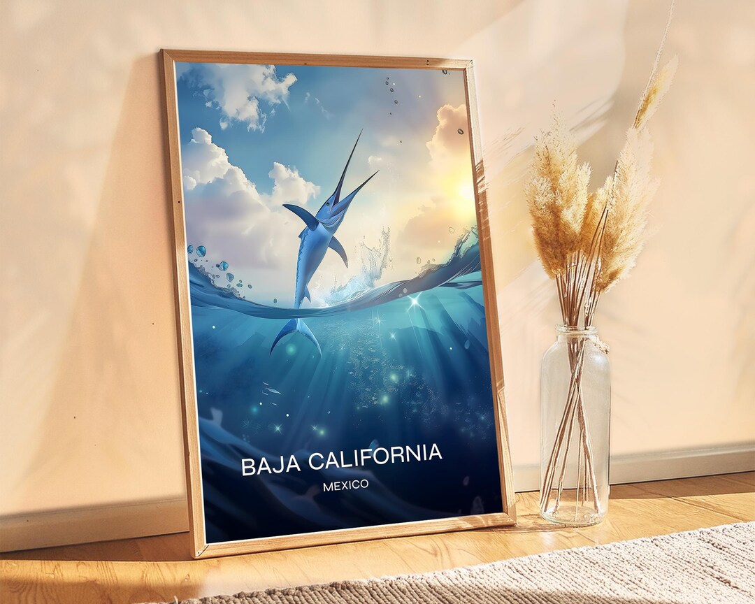 Baja California Mexico Poster | Exotic Travel Decor | Freediving Spot ...