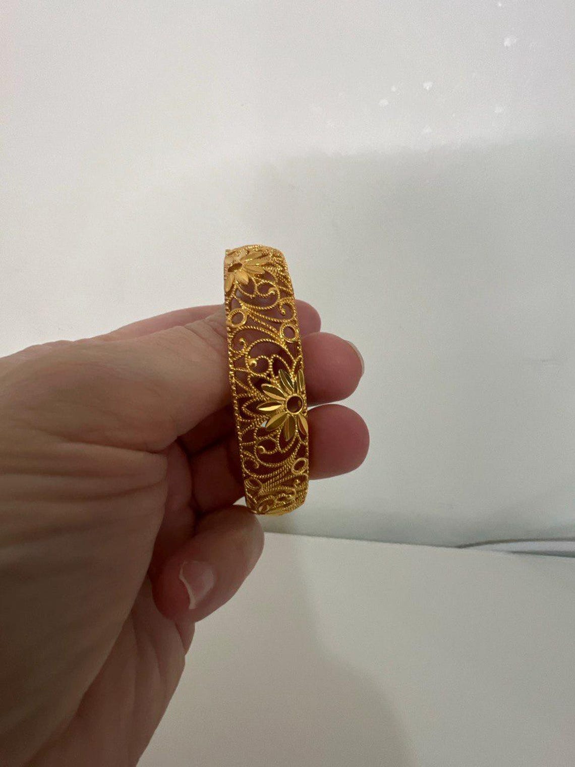 24K Gold Plated Arabic Bracelet Egyptian Traditional Bangle Dubai Gold ...