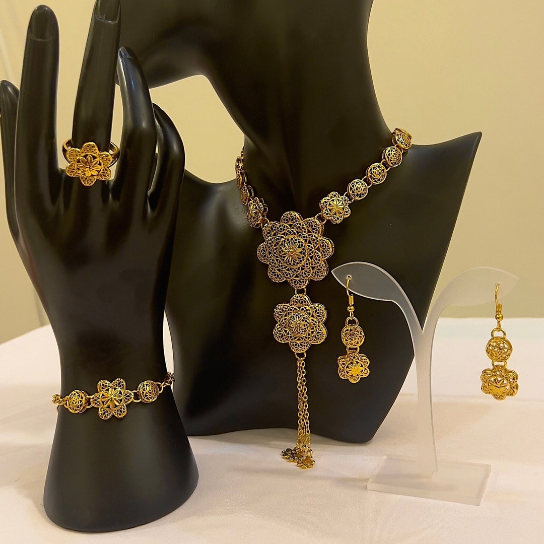 24K Gold Plated Arab Traditional Oriental Jewelry Dubai Iraqi Khaleeji ...