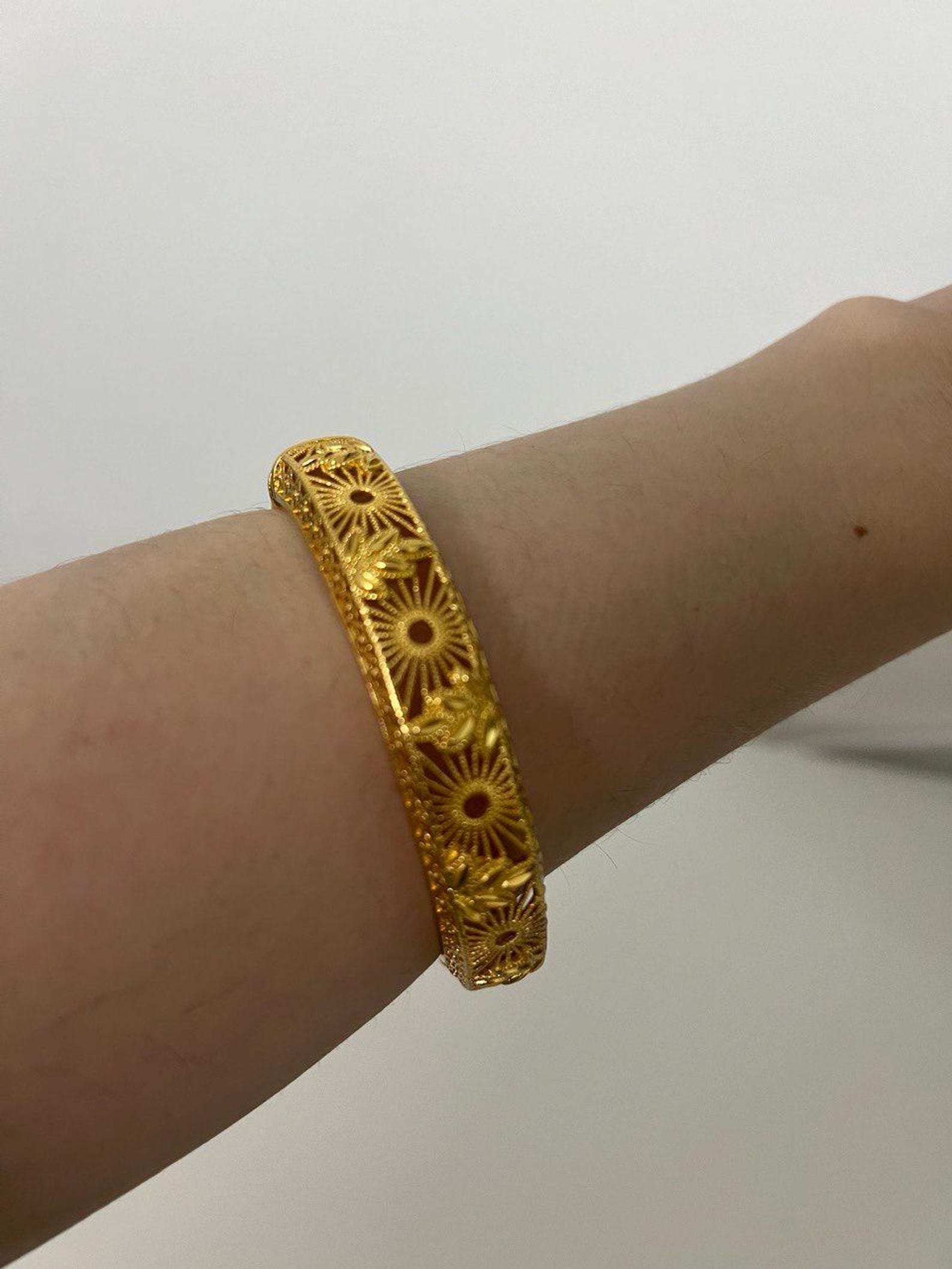 24K Gold Plated Arabic Bracelet Egyptian Traditional Bangle Dubai Gold ...