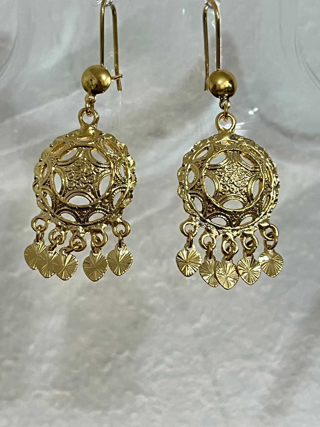 24K Gold Plated Arab Earrings Egyptian Traditional Jewelry Dubai Gold ...