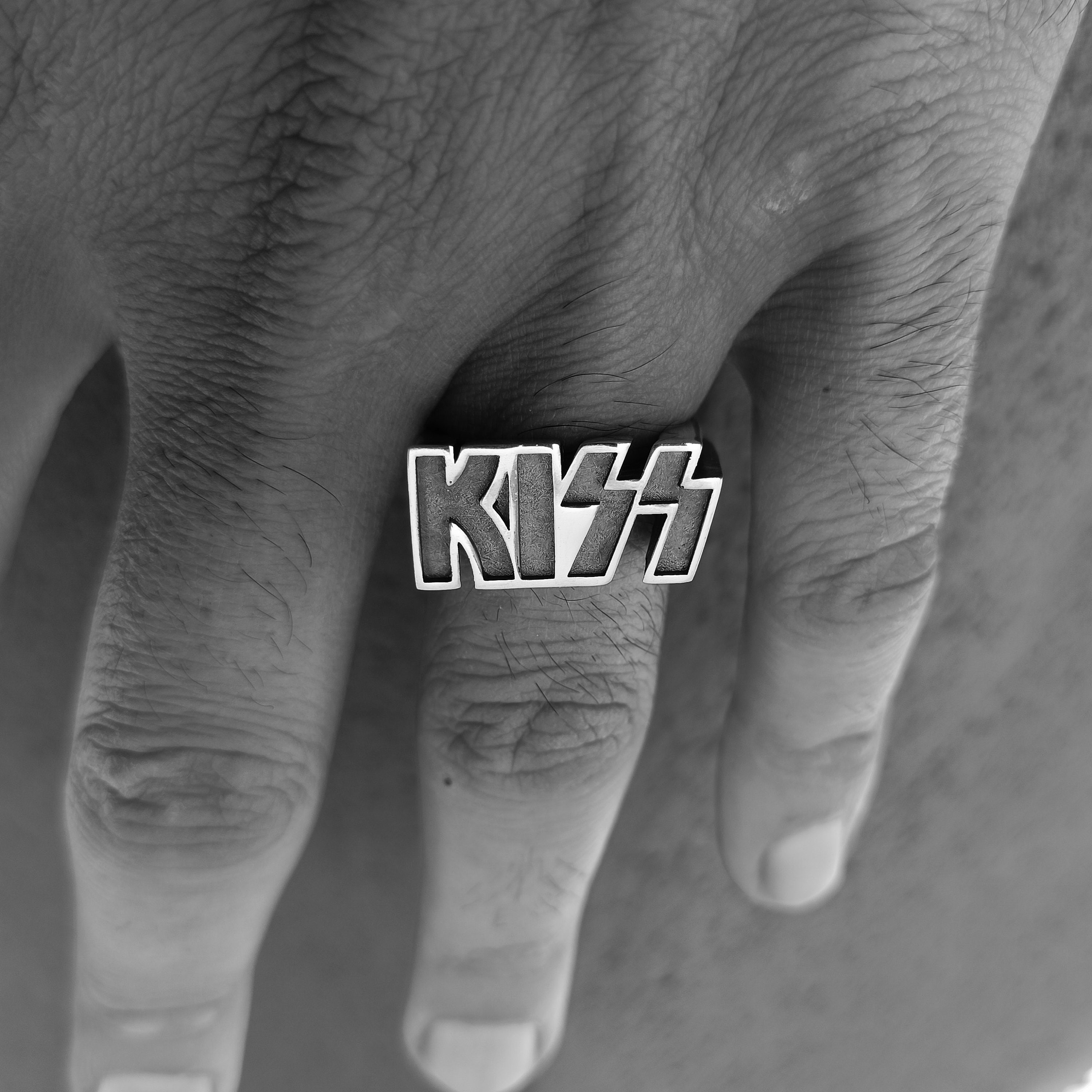KISS 925 Sterling Silver Ring handmade music Ring rocker Ring Metal ...