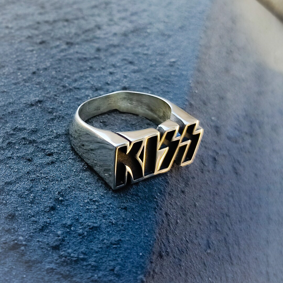 KISS 925 Sterling Silver Ring handmade music Ring rocker Ring Metal ...
