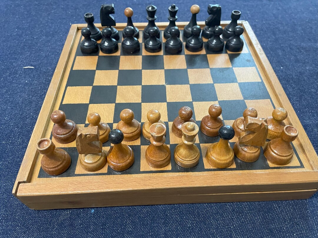 Vintage Romanian Travel Chess Set From 1950's - Etsy