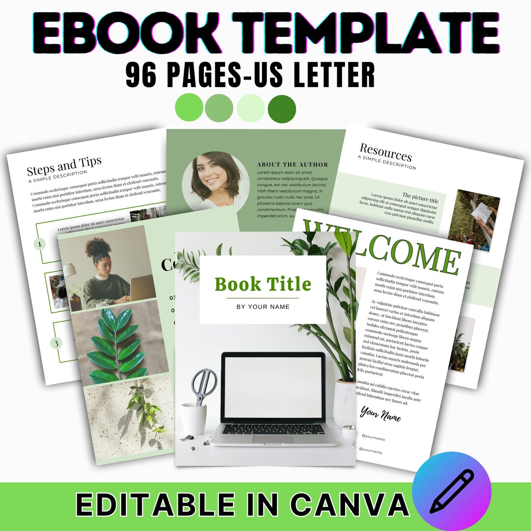 Ebook Template Green Tone, Editable Canva Template, Coaching Workbook ...