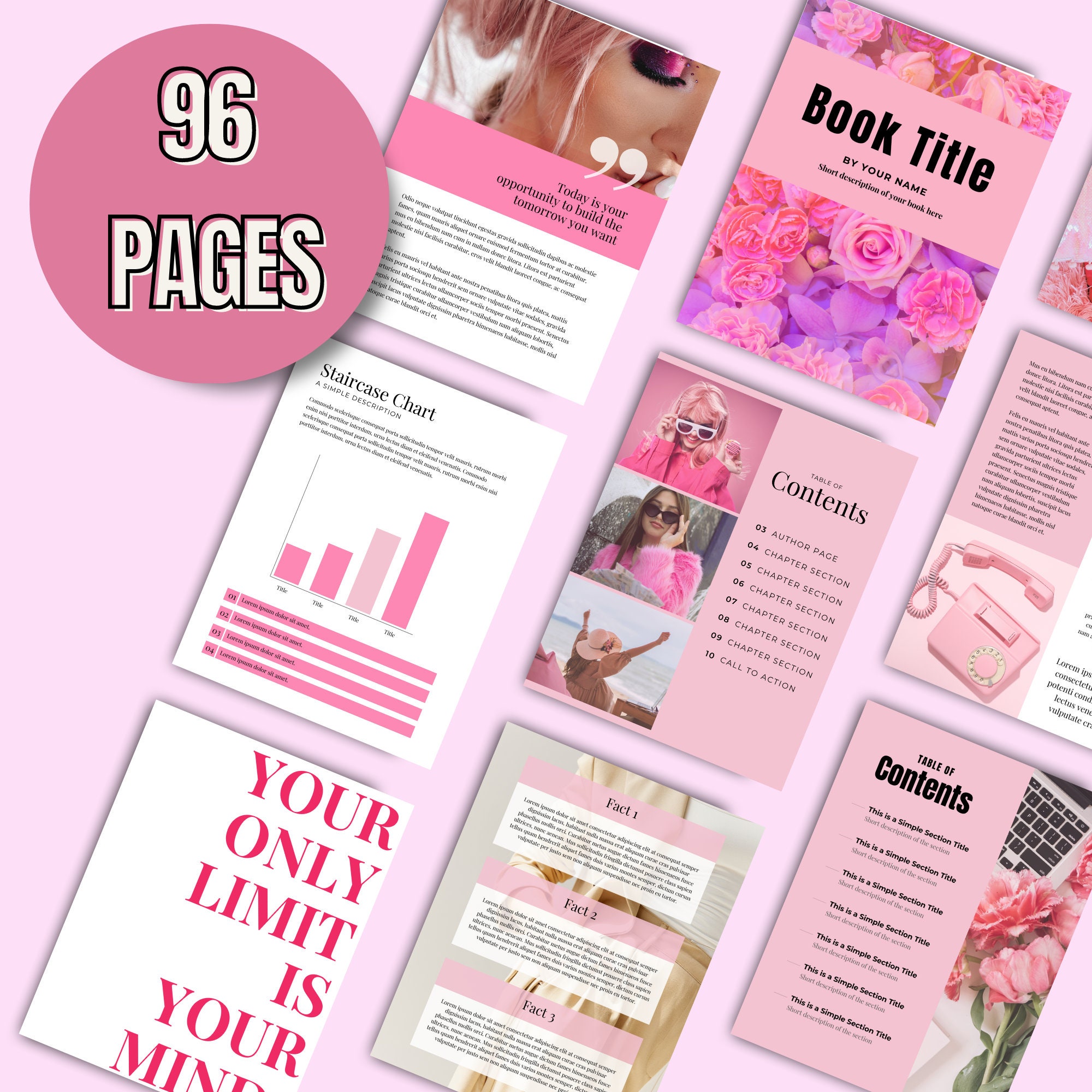 Pink Ebook Template Editable Canva, Coaching Workbook Template, Lead ...