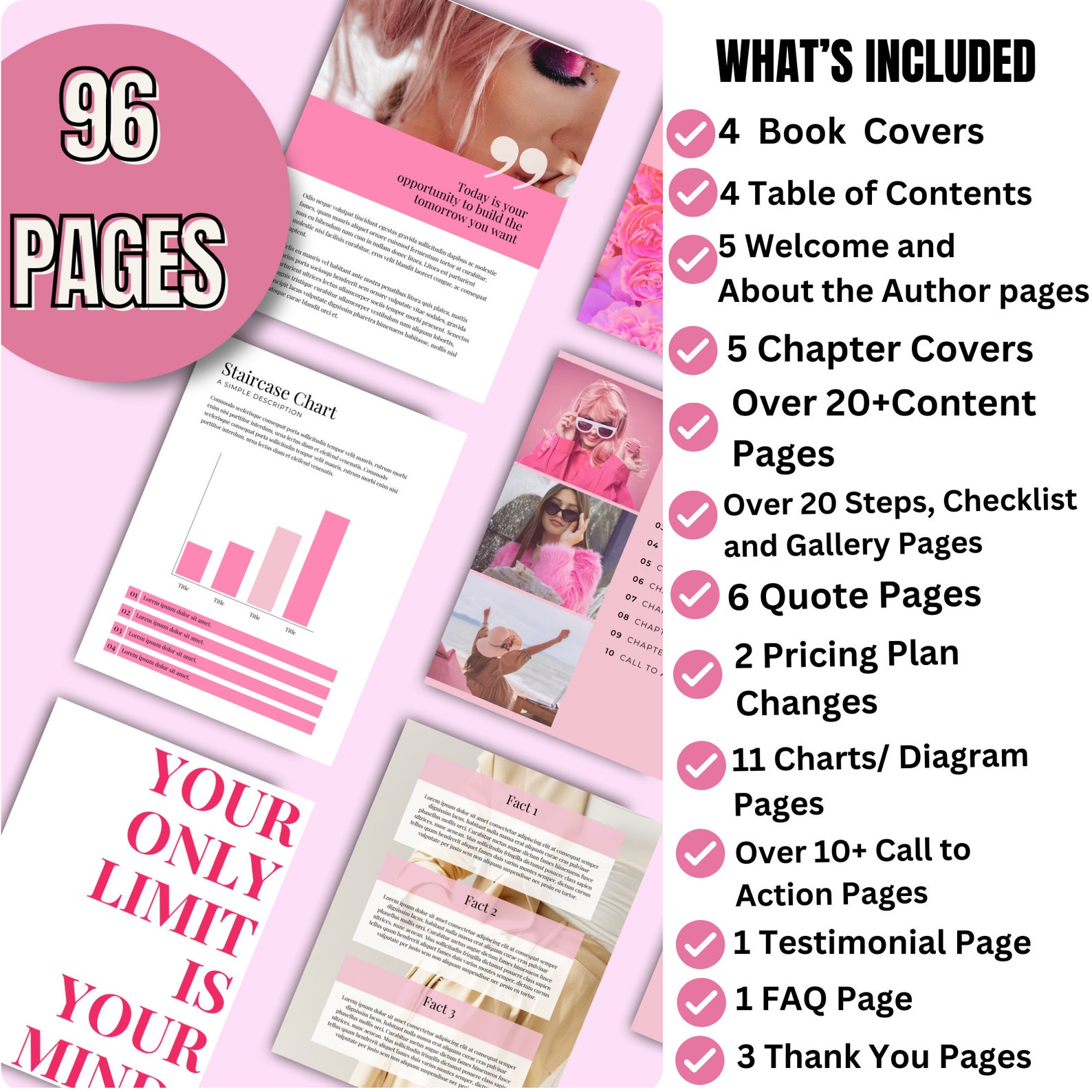 Pink Ebook Template Editable Canva, Coaching Workbook Template, Lead ...