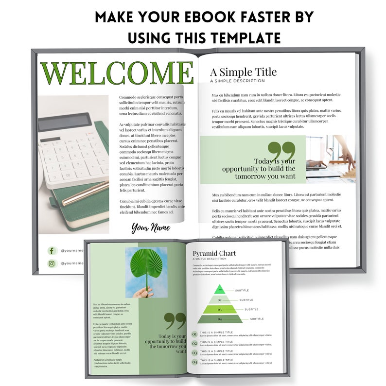 Ebook Template Green Tone, Editable Canva Template, Coaching Workbook ...