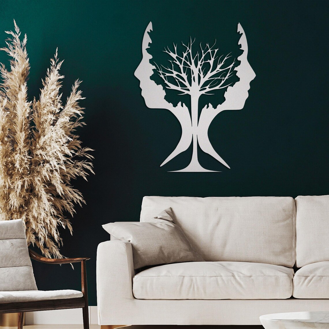 Tree of Life Metal Wall Art: Laser Cut Face Silhouette Decor - Etsy
