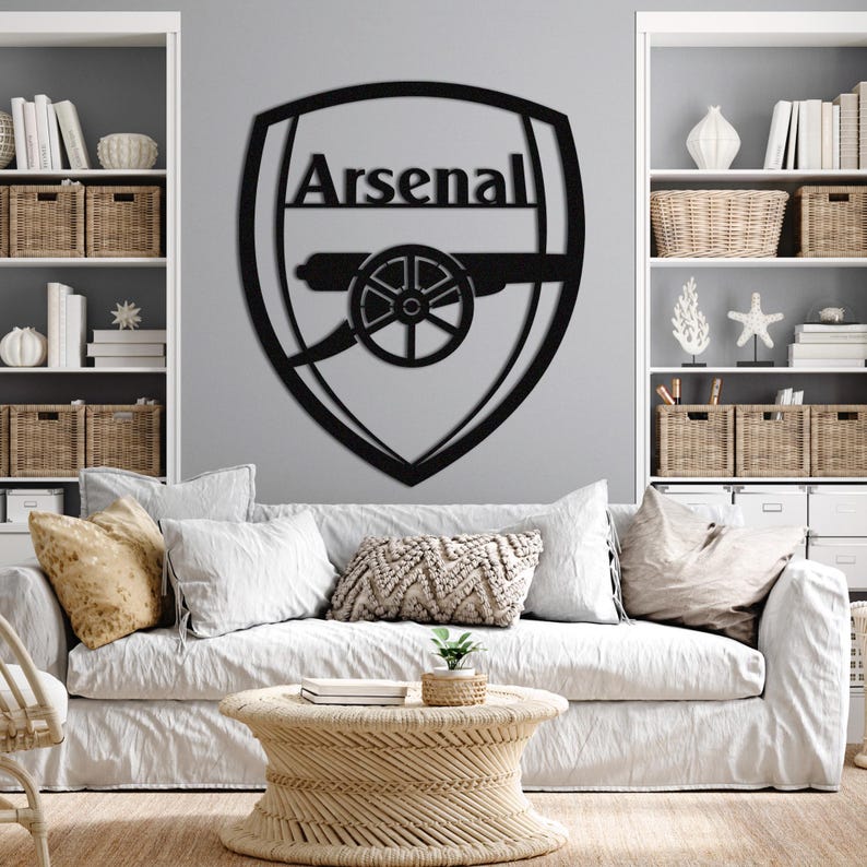 Arsenal Metal Wall Art, Cannon Shield | Football Fan Wall Decor | Gift ...