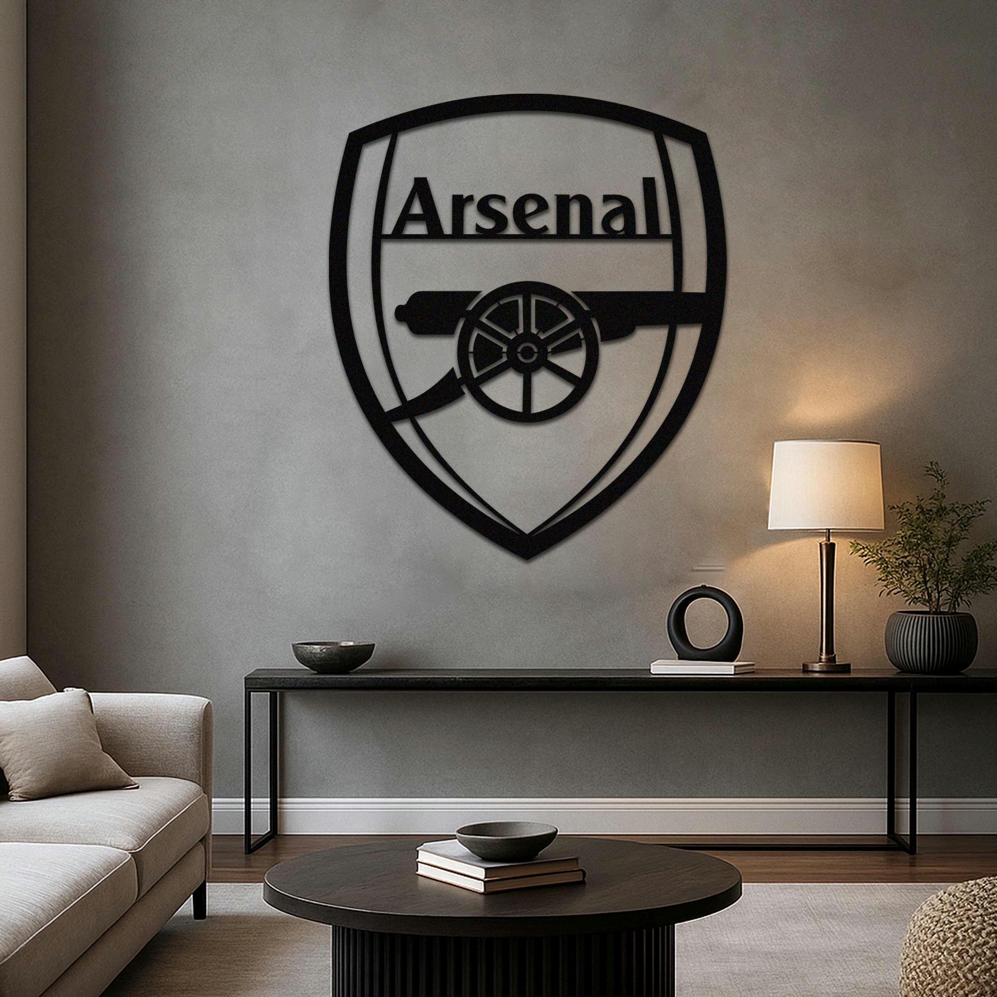 Arsenal Metal Wall Art, Cannon Shield | Football Fan Wall Decor | Gift ...