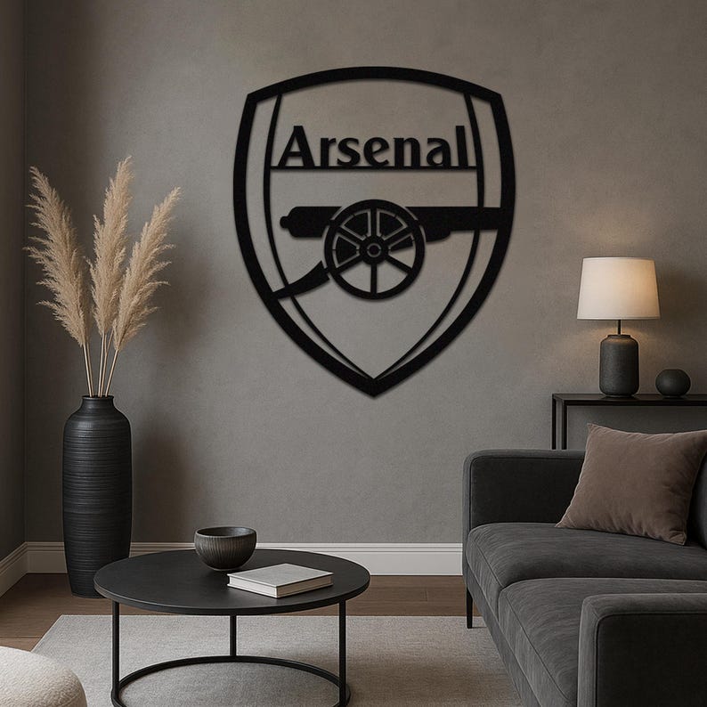 Arsenal Metal Wall Art, Cannon Shield | Football Fan Wall Decor | Gift ...